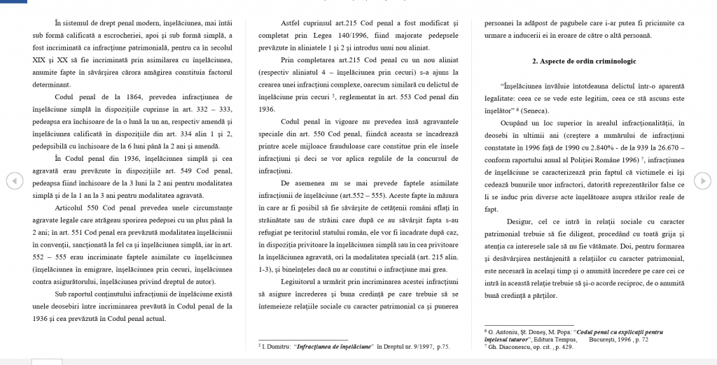 Infractiunea de inselaciune (215 cod penal)