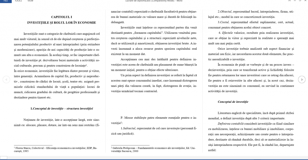 Eficienta economica a investitiilor |Referatulmeu.eu