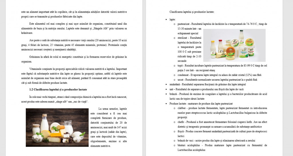 Comercializarea grupei de marfuri lapte si produse din lapte